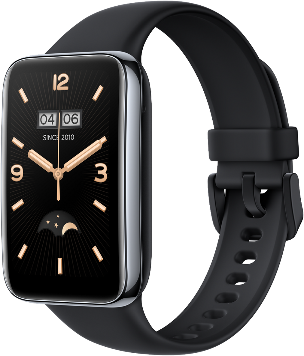 Фитнес-браслет XIAOMI Mi Smart Band 7 Pro GL Чёрный мониторинг сна и стресса, BHR6076GL, AMOLED, GPS