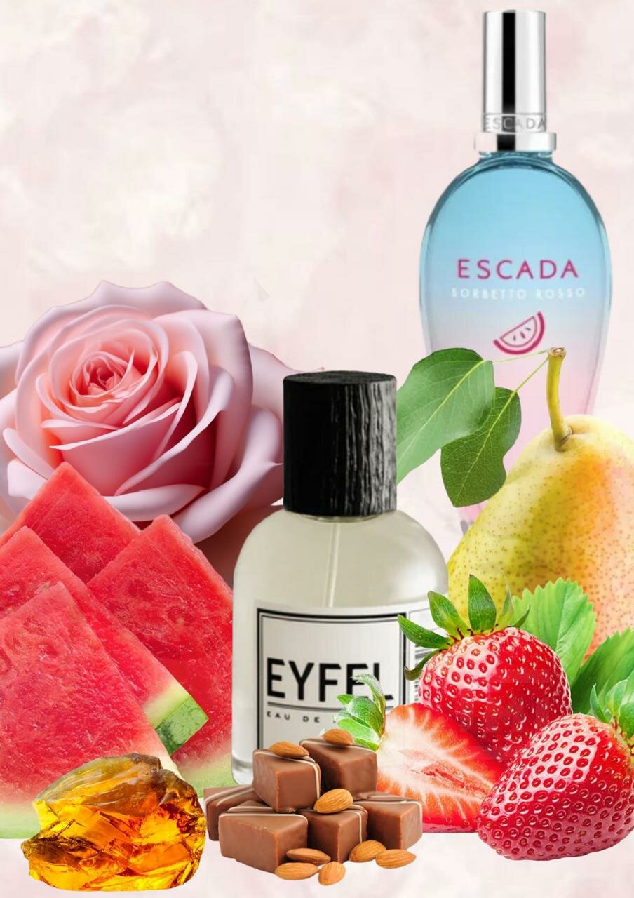 Духи женские EYFEL W187 Sorbetto Rosso, духи фужерные фруктовые, 50мл