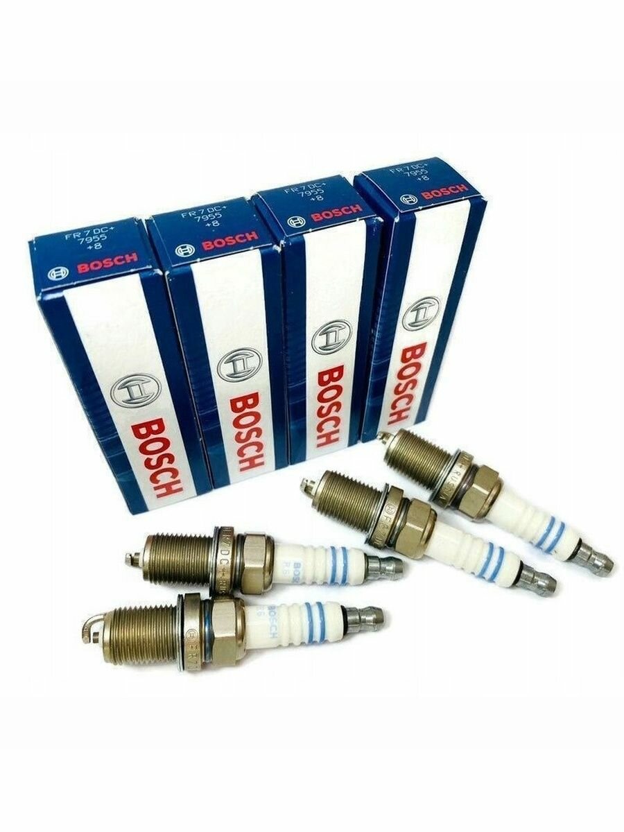 Свечи зажигания Bosch 4 штуки оригинал FR7DС+ / 0242235666 Шевроле круз Опель астра h Рено логан Лада веста 1.6 ВАЗ