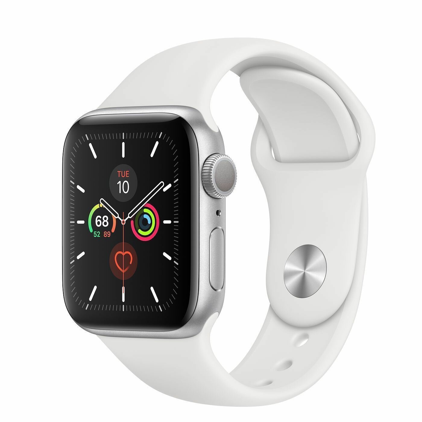 Часы A pple Watch Series 5 GPS 40mm Aluminum Case with Sport Band Серебристый/Белый
