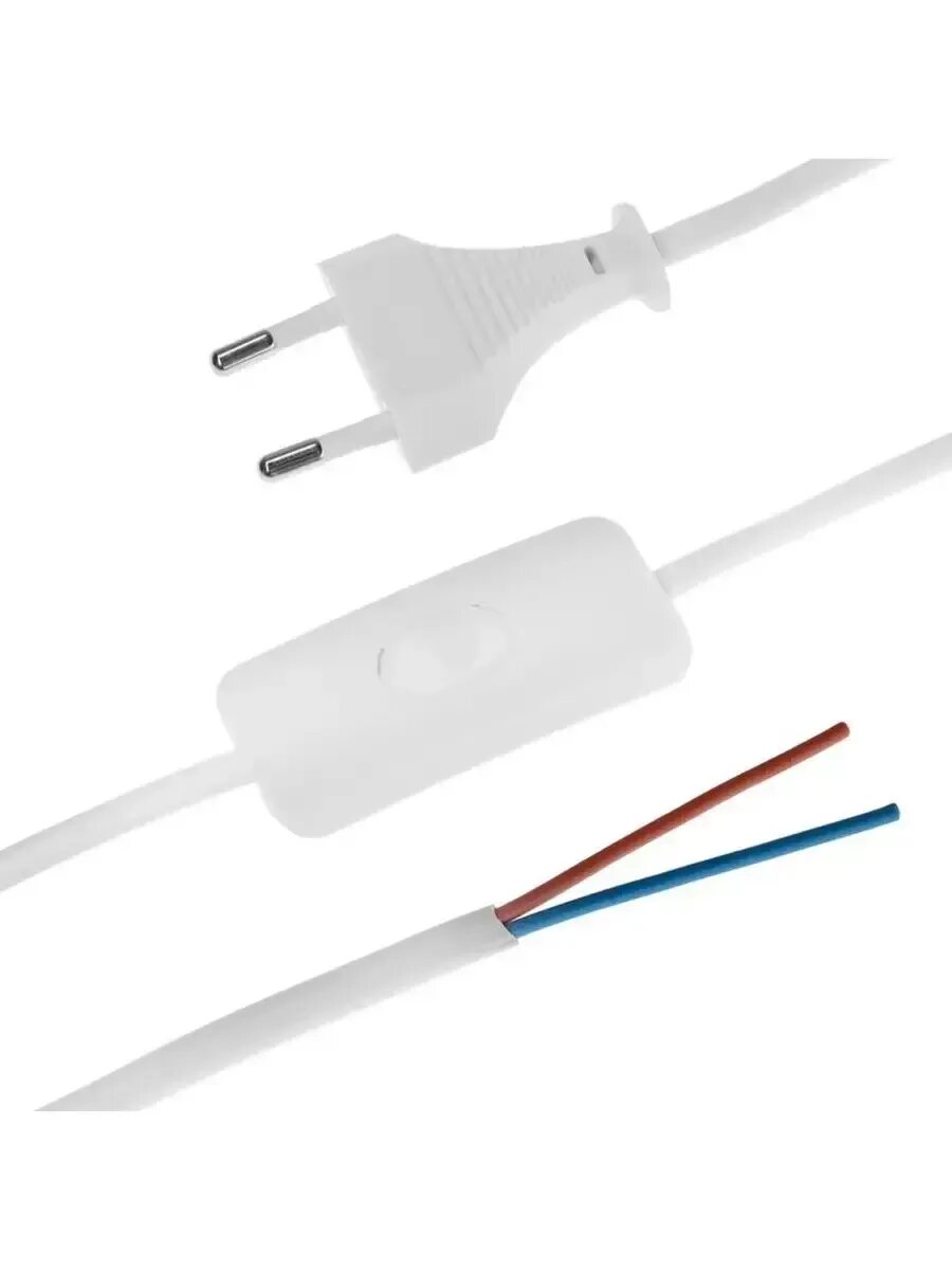 Шнур сетевой для бра 1.5м ШВВП 2x0.5 мм2