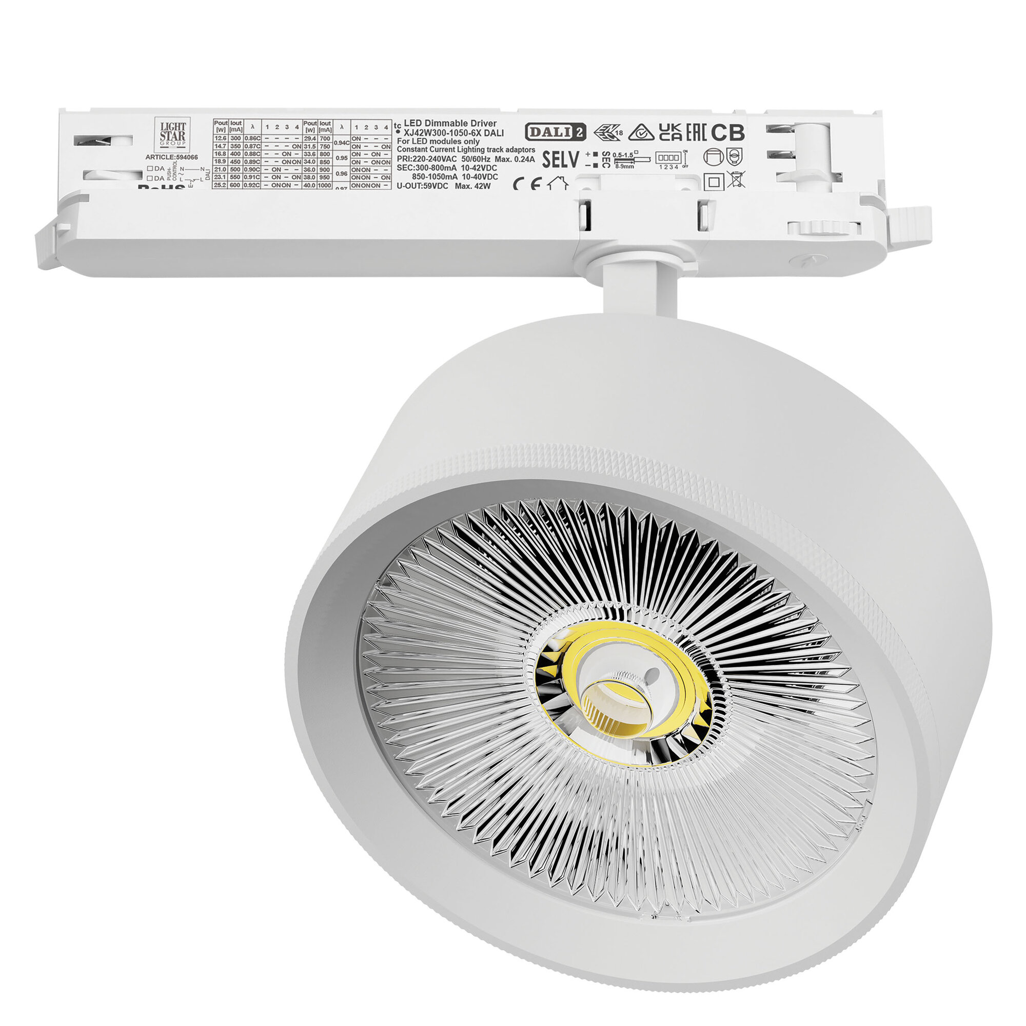 Светильник для трековой системы Quattro LED 35W с управлением DALI Alta Pro Lightstar A5746DALI