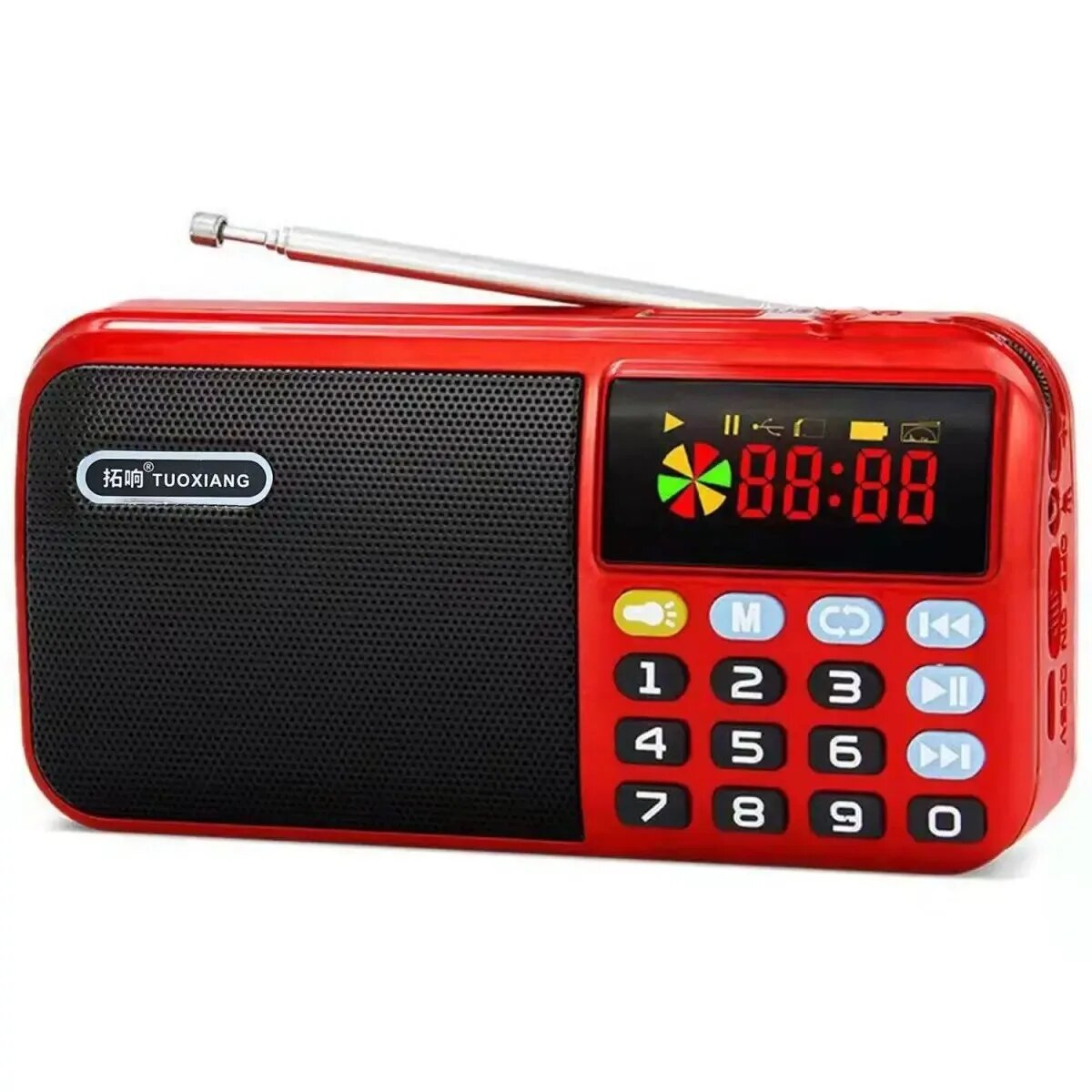 Портативный FM-радиоприемник, миниатюрный портативный цифровой USB TF MP3-плеер с фонариком, поддержка 2 1865io, для пожилых людей Style1