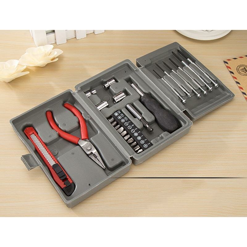 Набор бытовых инструментов из 24 предметов Набор для ремонта телефона Отвертка комбинированная Ящик для инструментов Отвертка Набор плоскогубцев Ручной инструмент
