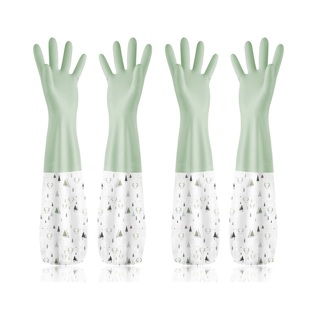 2 пары перчаток для мытья посуды, маслостойкие, перчатки для уборки с длинными рукавами, устойчивые к падениям