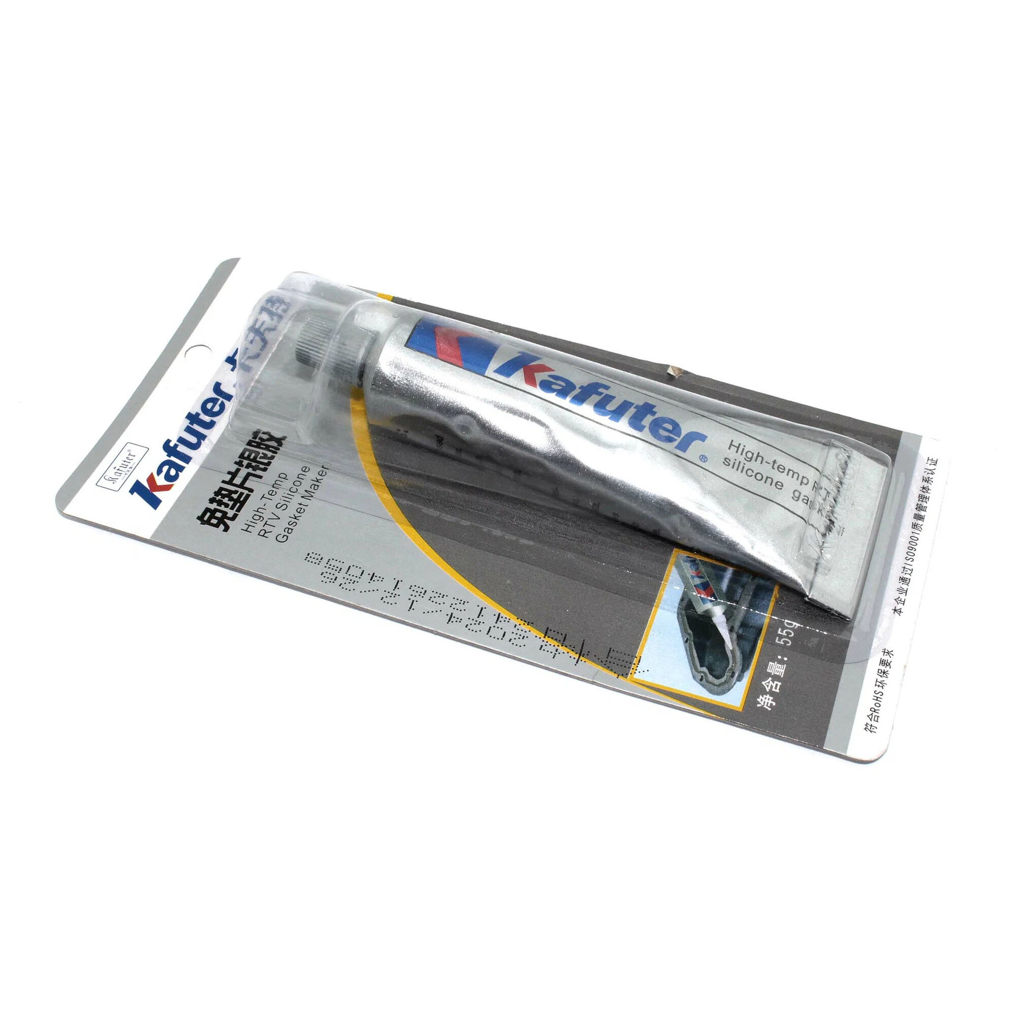 Высокотемпературный герметик силиконовый Kafuter K-583 серебристый 55 грамм блистер