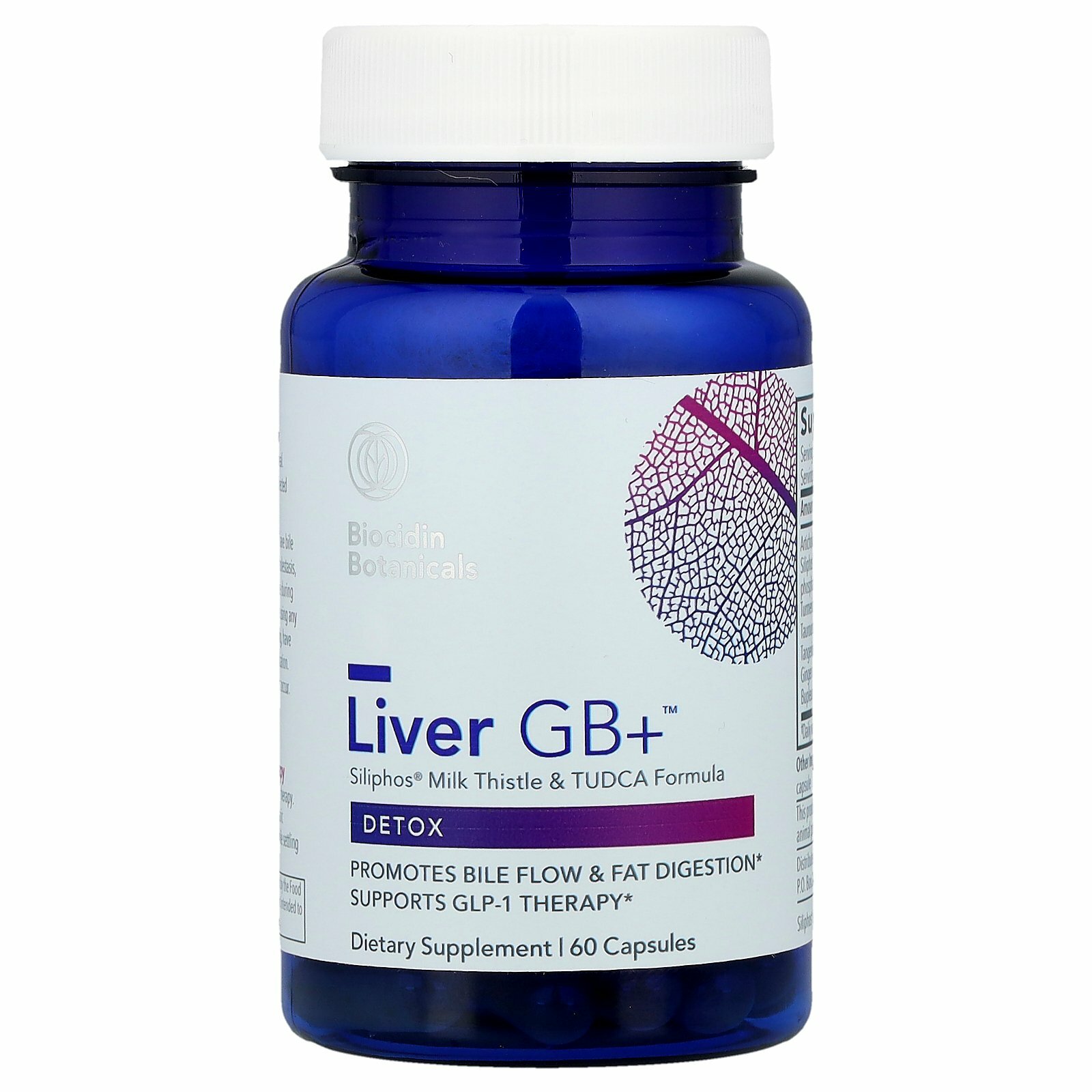 Biocidin Botanicals, Liver GB+, детоксикация печени, 60 капсул