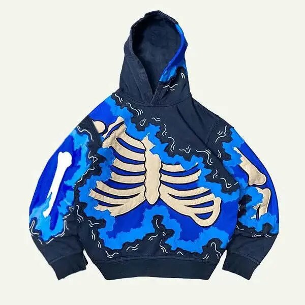 Мужская толстовка MIHIAR с принтом скелета, XL, A2 Hoodies