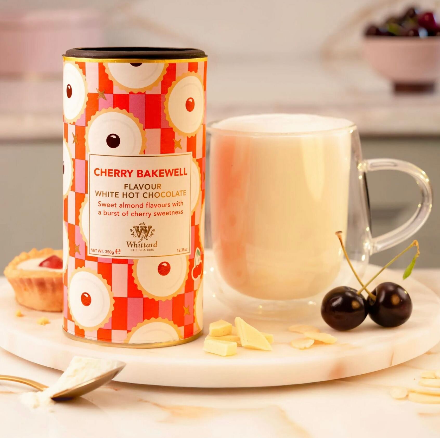 Whittard of Chelsea Белый горячий шоколад со вкусом вишни Bakewell 350г