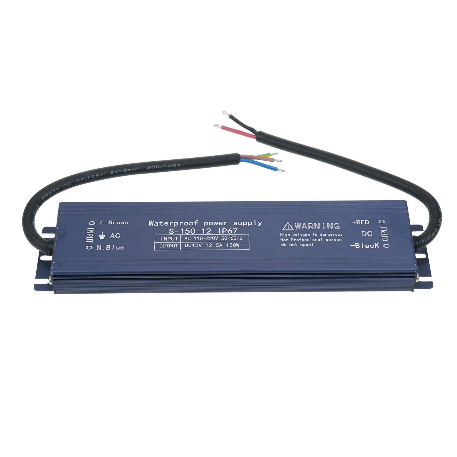 IP67 Водонепроницаемый светодиодный драйвер, выключатель, блок питания, трансформатор, адаптер переменного тока 110 В-220 В в постоянный ток 12 В 150 Вт, постоянное выходное напряжение для светодиодной ленты, наружная вывеска, лайтбокс