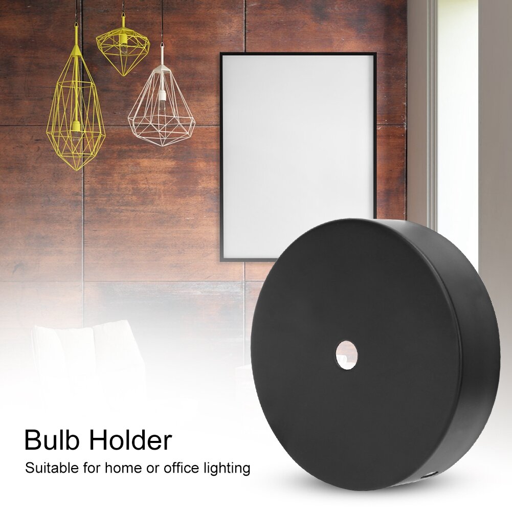 Алюминиевый потолочный светильник круглой формы, цоколь лампы, держатель лампы, аксессуары для светильников «сделай сам», черный