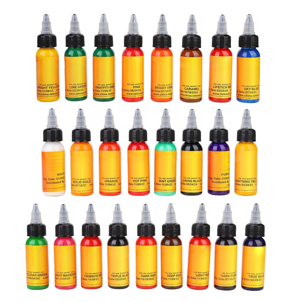 25 цветов 30 мл/бутылка длительные растительные экстракты татуировки пигментные чернила