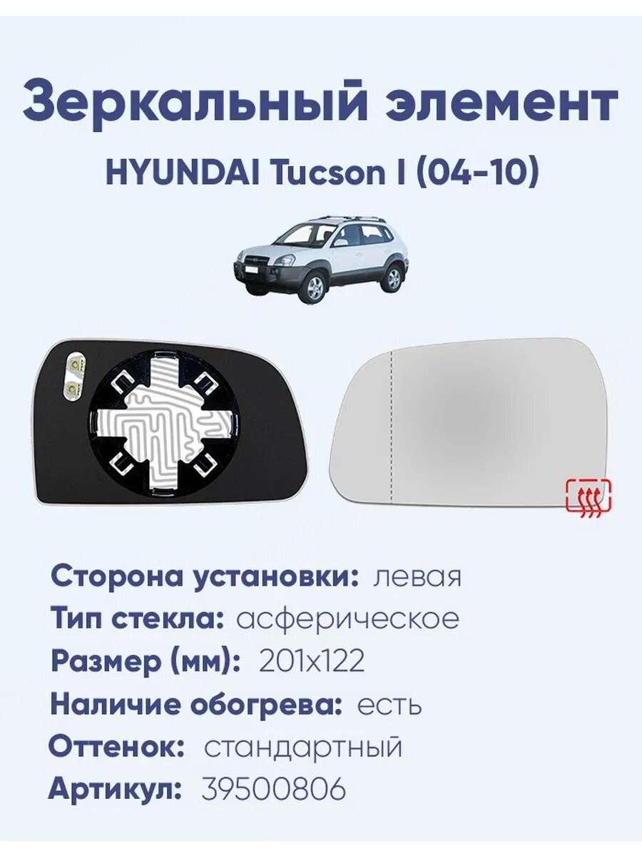 Зеркало HYUNDAI Tucson I (04-10) 39500806
