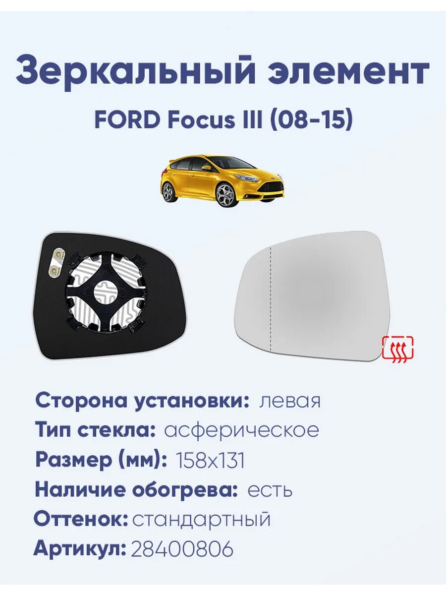 Зеркало FORD Focus III (08-15) 28400806
