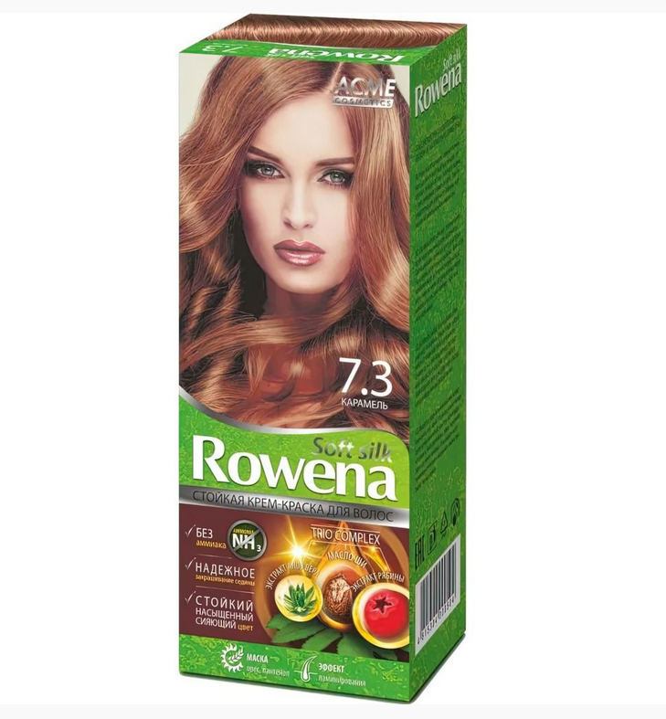 Краска для волос Rowena Soft Silk тон 7.3 карамель, без аммиака, 115 мл.