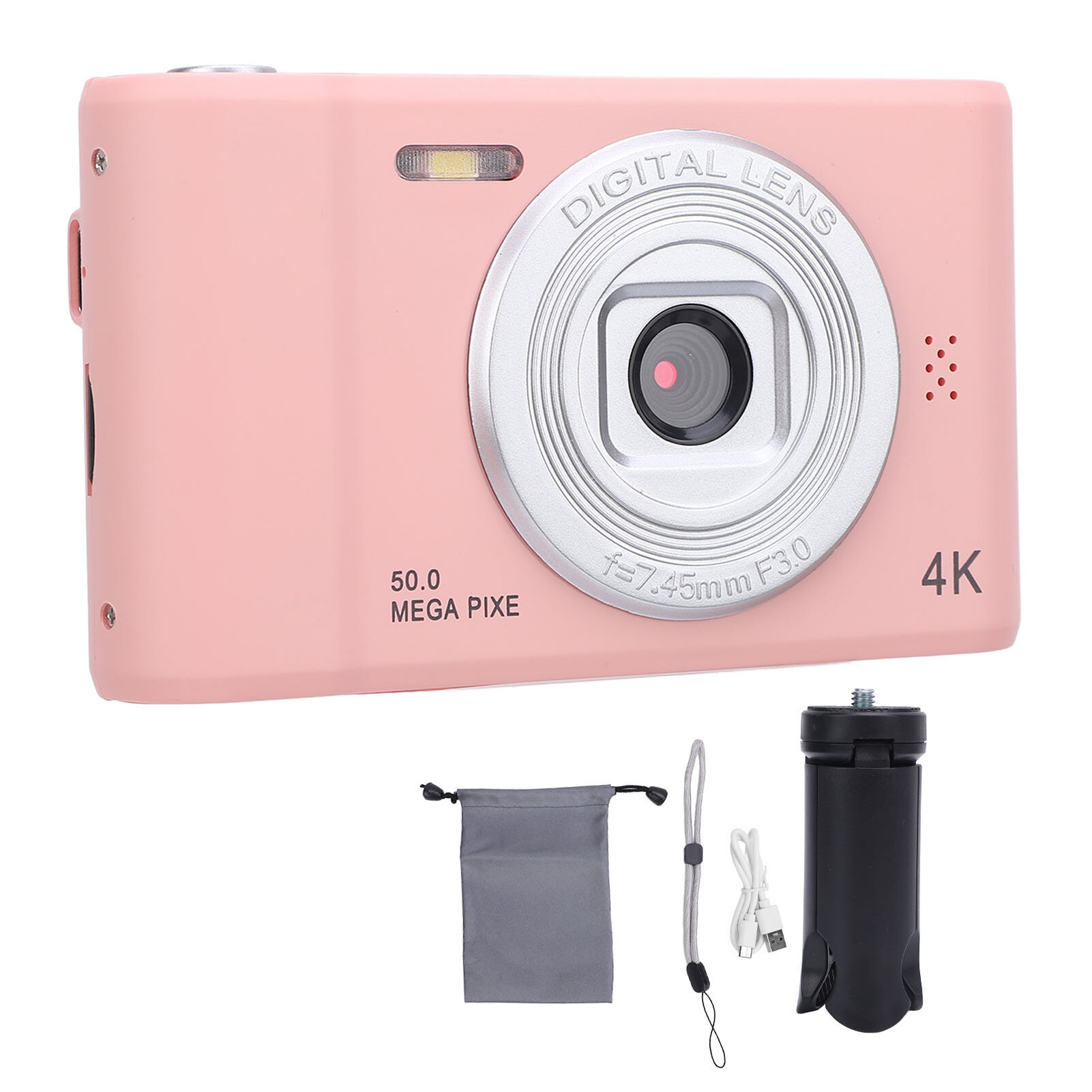 4K 50MP Digital Camera 2,4 -дюймовый цвет экрана 8x Zoom Antive In Построенная компактная камера для фотографии и видео без небольшой карты памяти