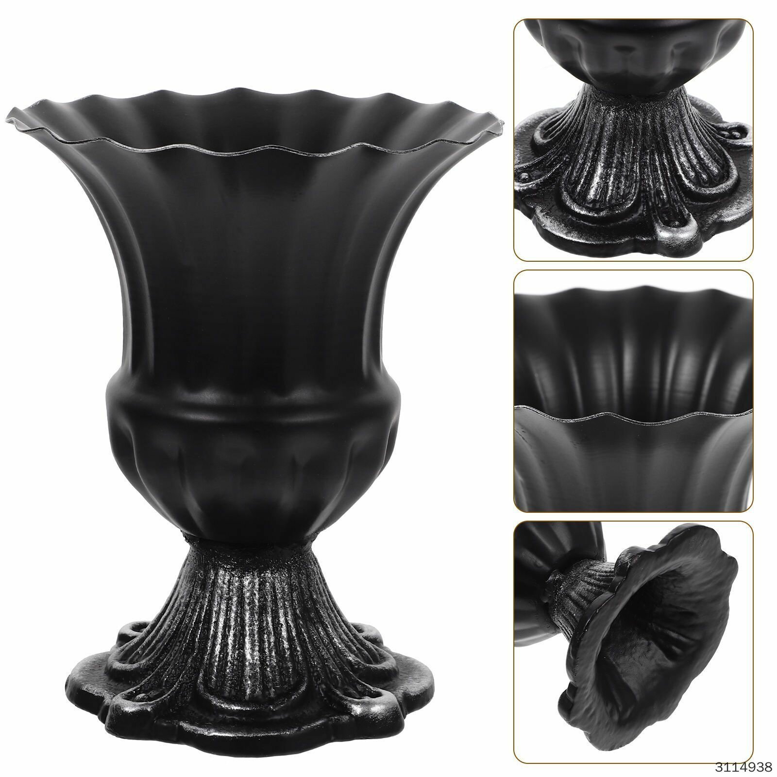 Винтажный Металлический Вазон Для Цветов С Устойчивым Основанием 15.50X12.50X10.00Cm