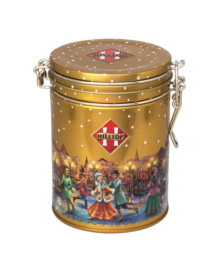 Hilltop Подарок Цейлона круг. банка с клипс. Рождеств. катания , 100гр