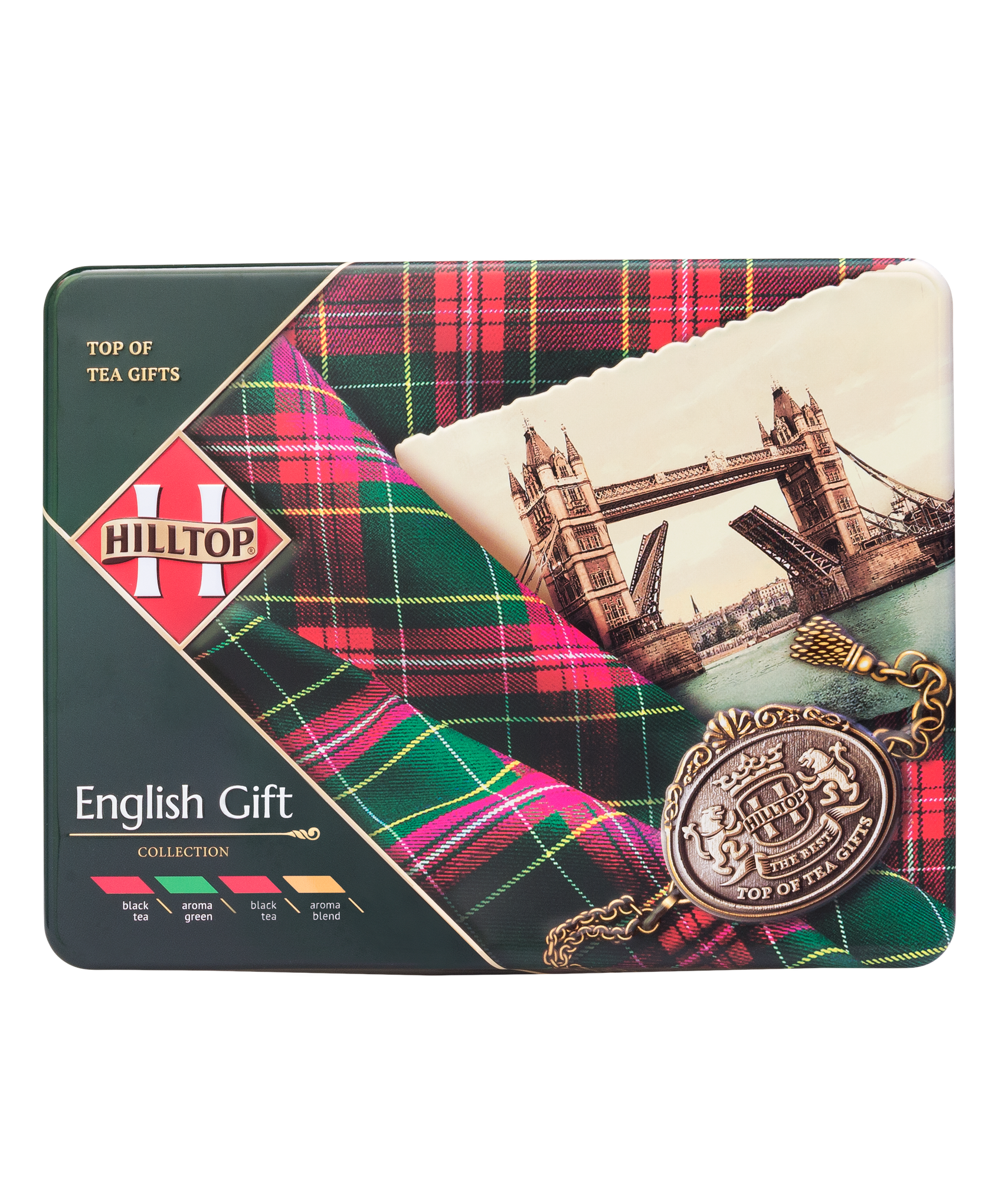 Hilltop Шкатулка Английская Цейл. чай/Япон. липа/Корол. золото/1001 ночь (4 вида по 50гр) , 200гр