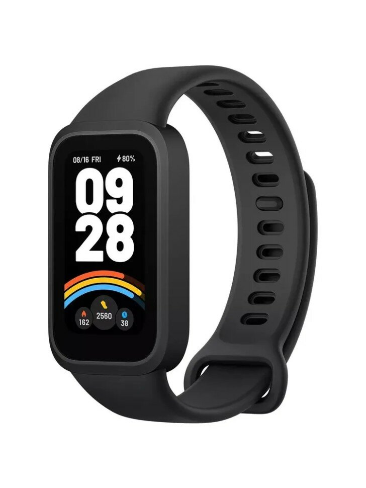 Фитнес-браслет Xiaomi "Smart Band 9 Active", черный, силикон, пластик, LiPol, 300 мАч