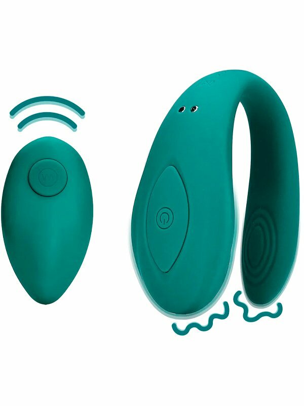Вибратор Couple Toy, с пультом ДУ, 10 режимов, 10см, бирюзовый