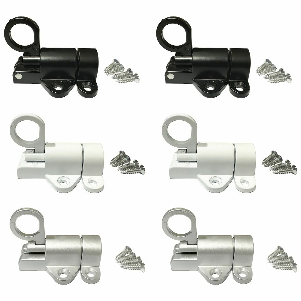 2 шт. Алюминиевые пружинные защелки с кольцами для ворот и окон, Черный