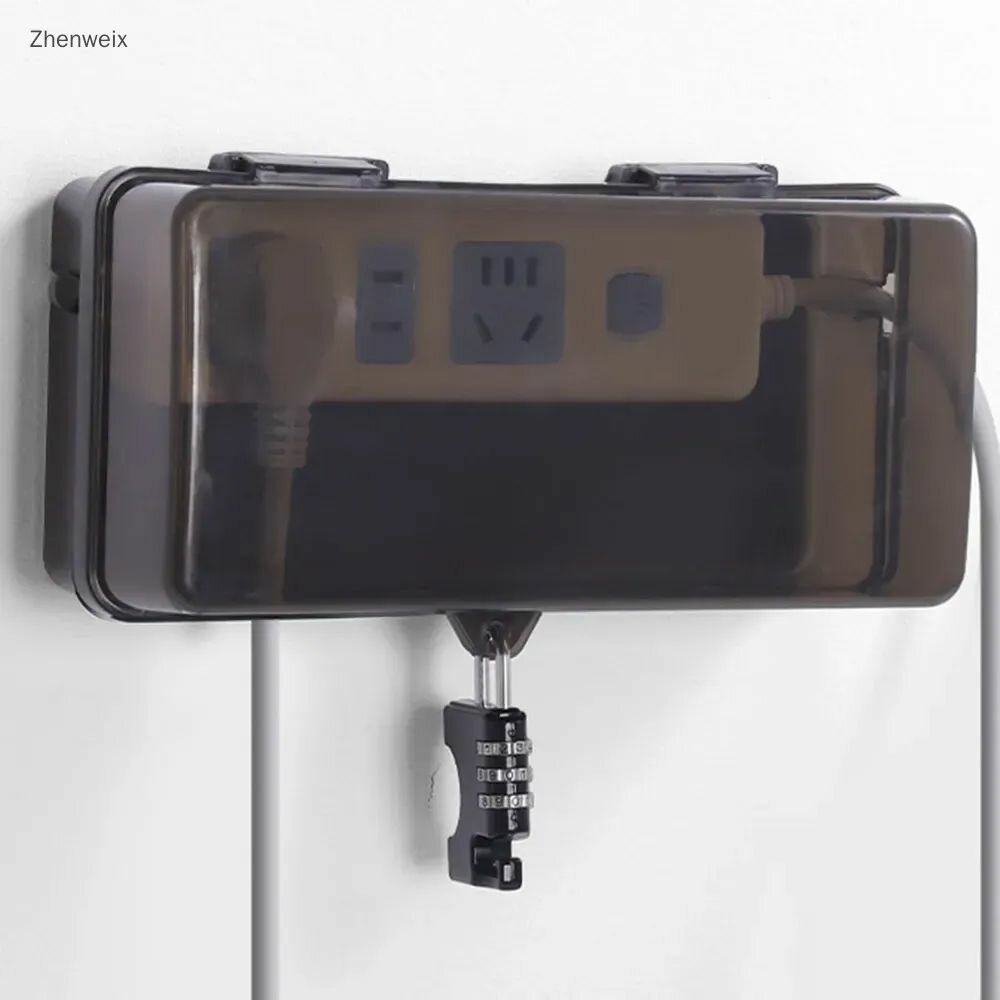 Пластиковая коробка с вилками, защитная крышка, водонепроницаемая прокладка кабеля, защита для электрических розеток, уличное электрическое оборудование