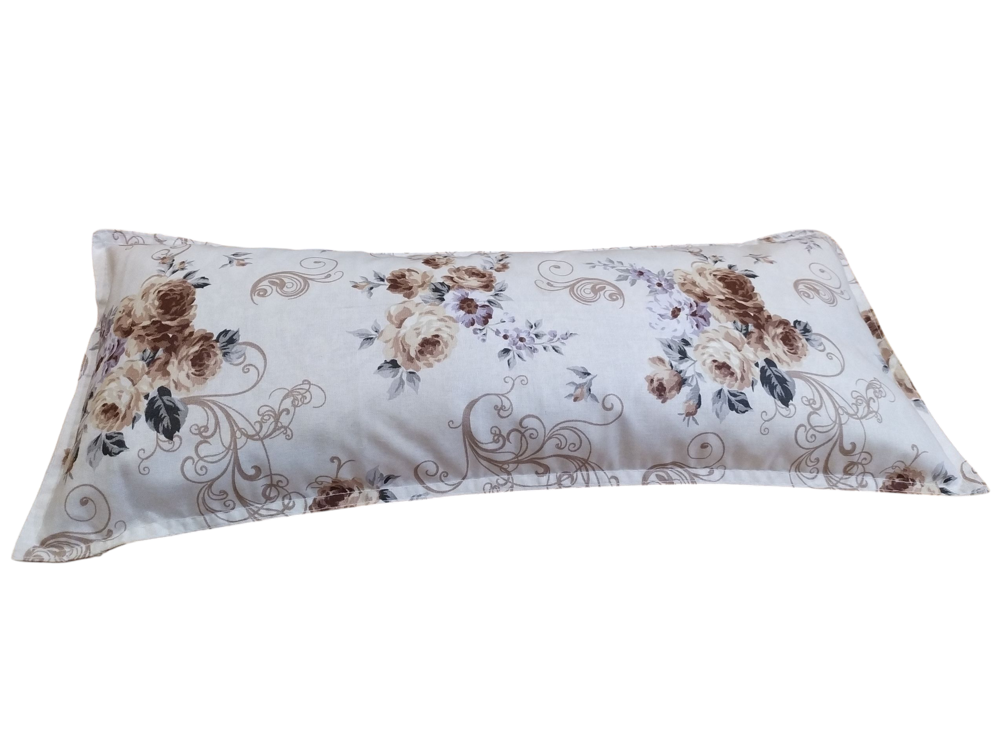 Подушка-валик универсальный 20х50 из лузги гречихи белый/бежевый