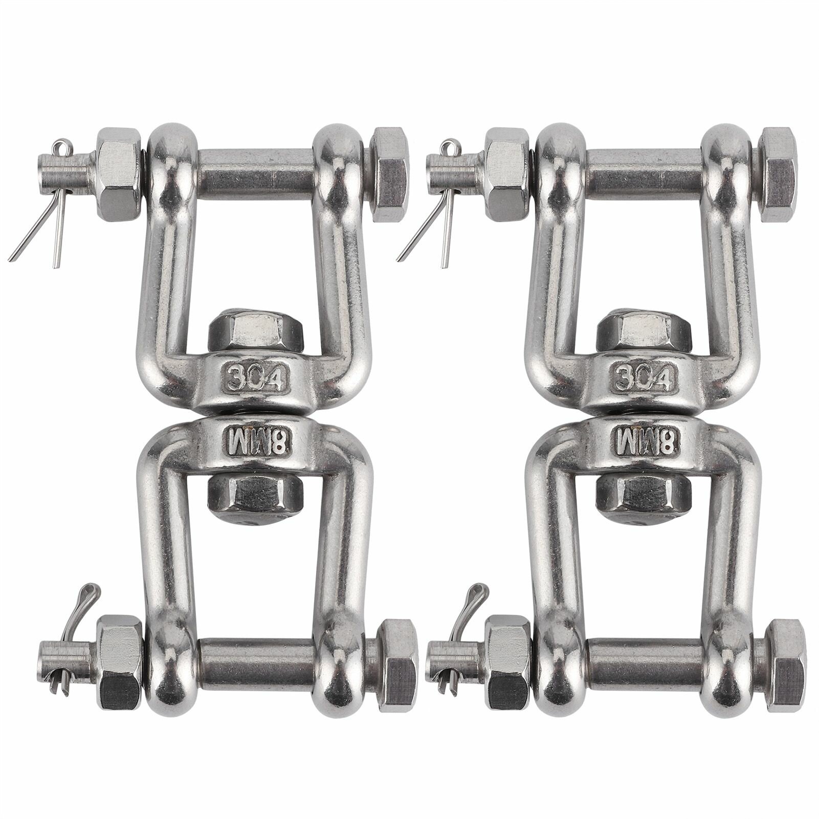 2 шт. анкерная поворотная скоба из нержавеющей стали 304, вращающийся кольцевой соединитель со страховкой M8