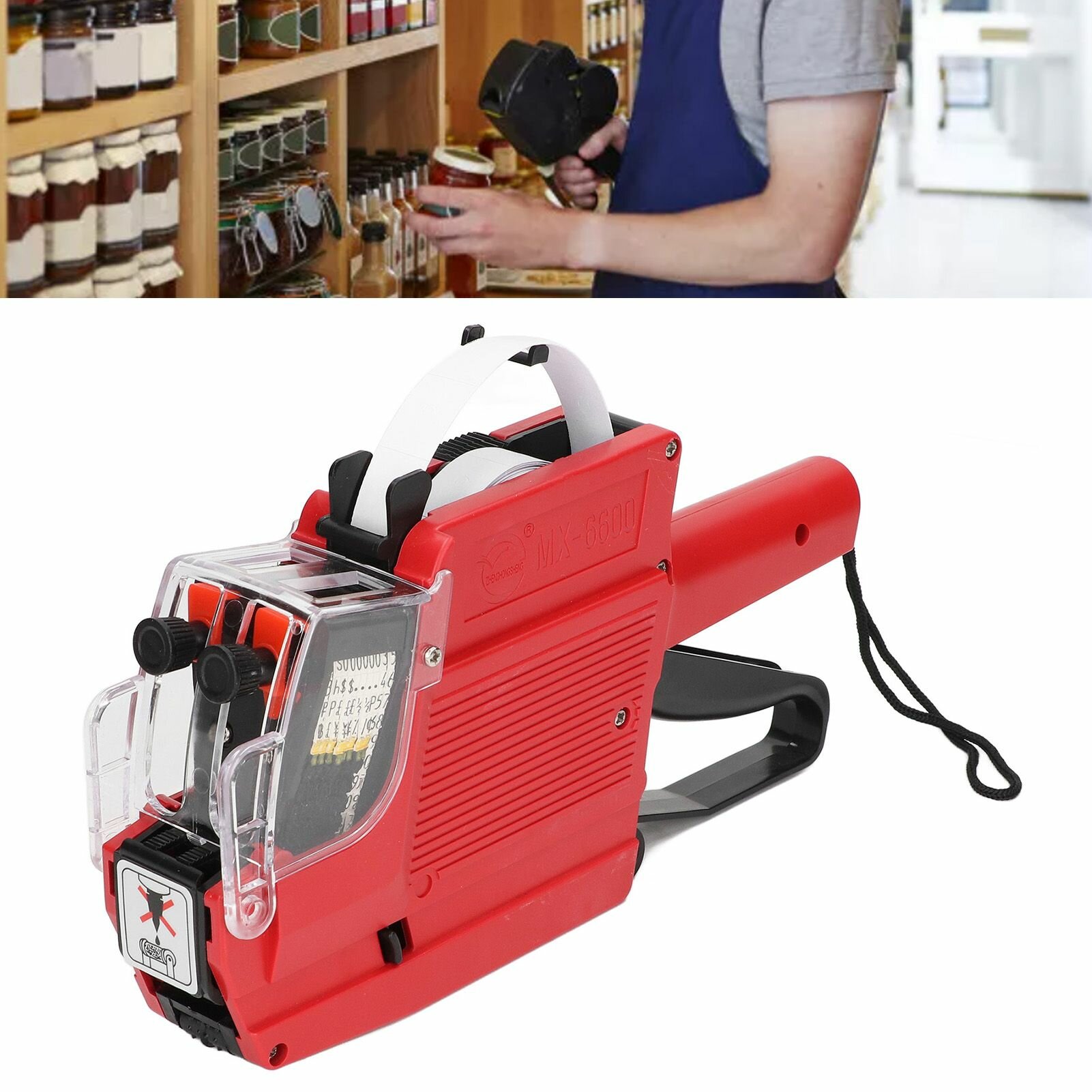 Пистолет для ценников 10 цифр 2 строки этикетировщик маркер инструмент для крепления для офиса розничного магазина синий