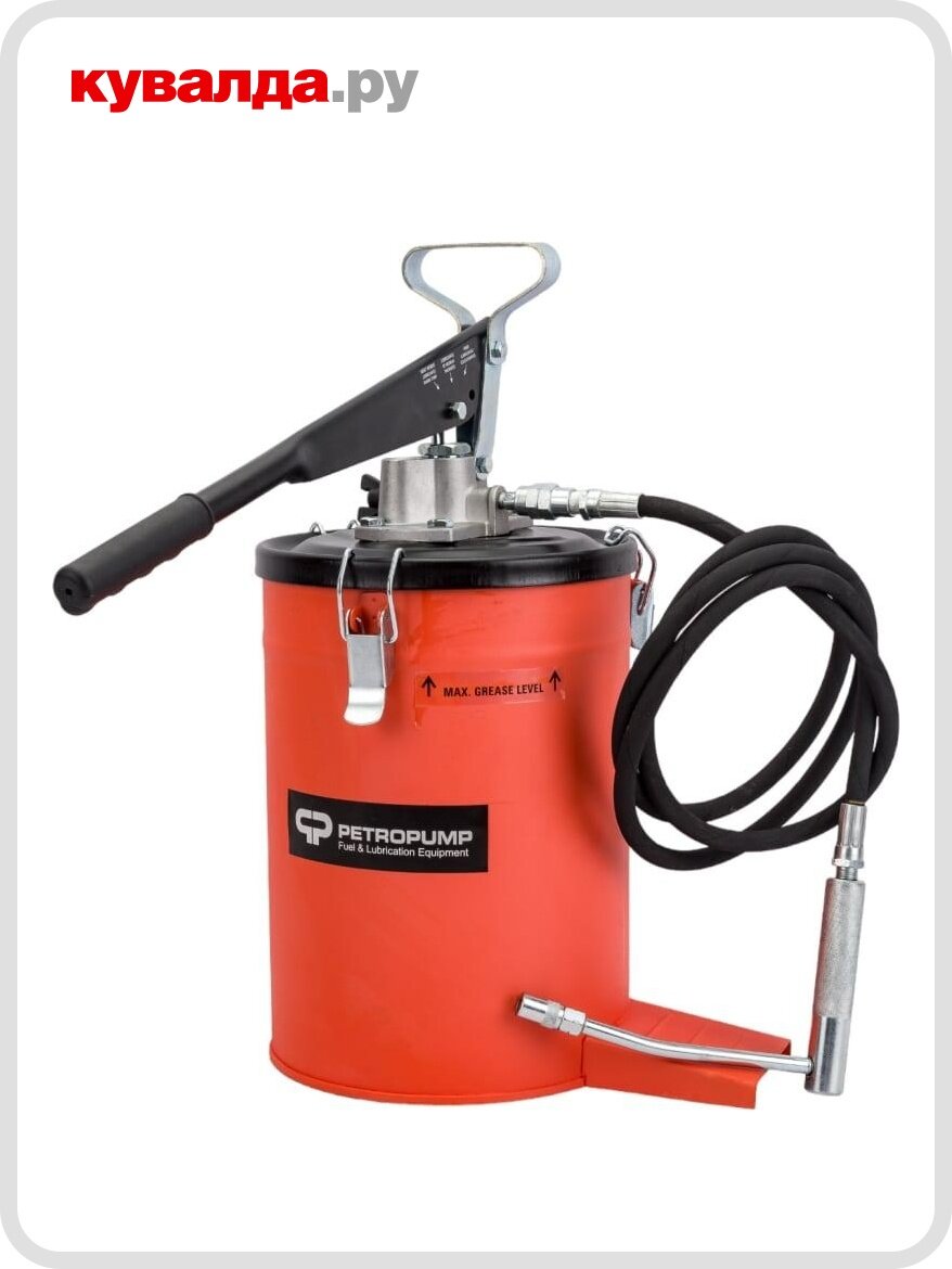 Нагнетатель смазки Petropump PP210023 ручной емкостью 10 кг, 275 бар