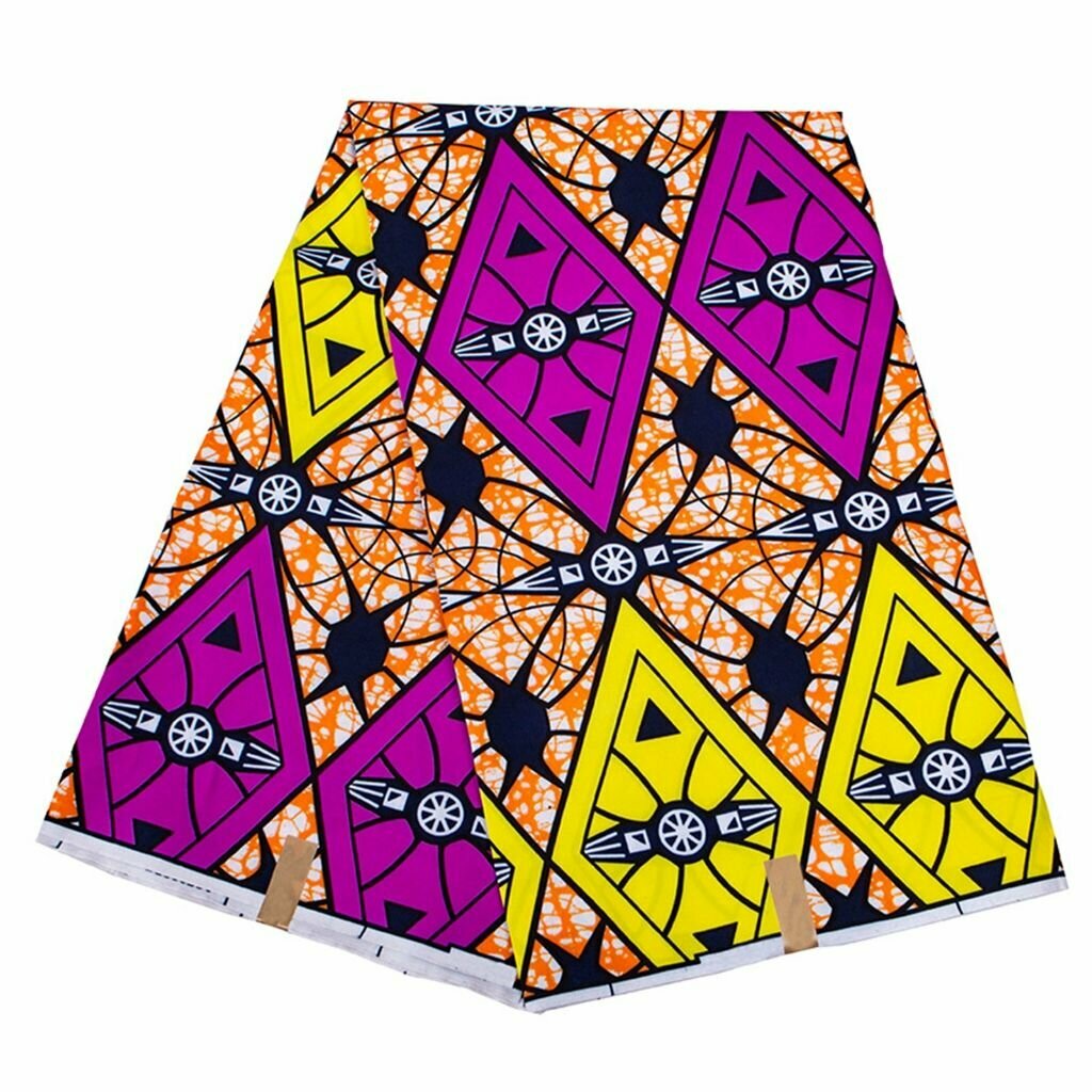 Размер 3 Африканская восковая ткань с двусторонним полиэфирным геометрическим принтом-FP6406