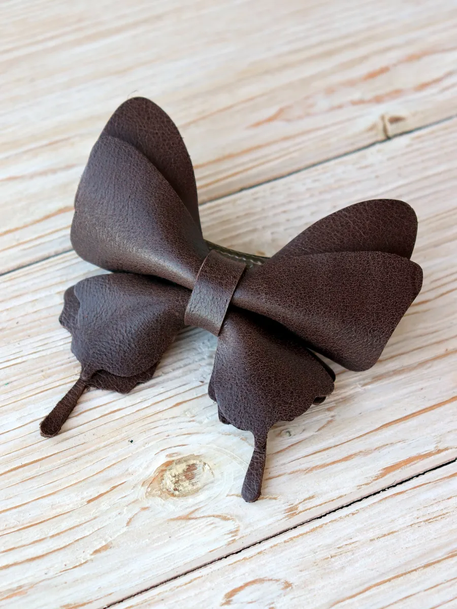 Заколка-автомат для волос Натуральная кожа