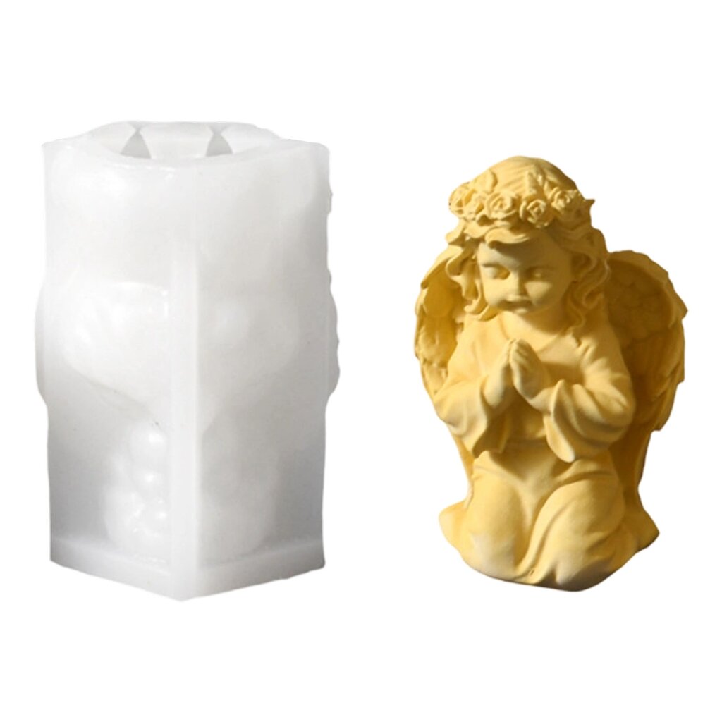 Маленький ангел, держащий крылья, ангельская гипсовая силиконовая форма-Молящаяся Девочка-ангел