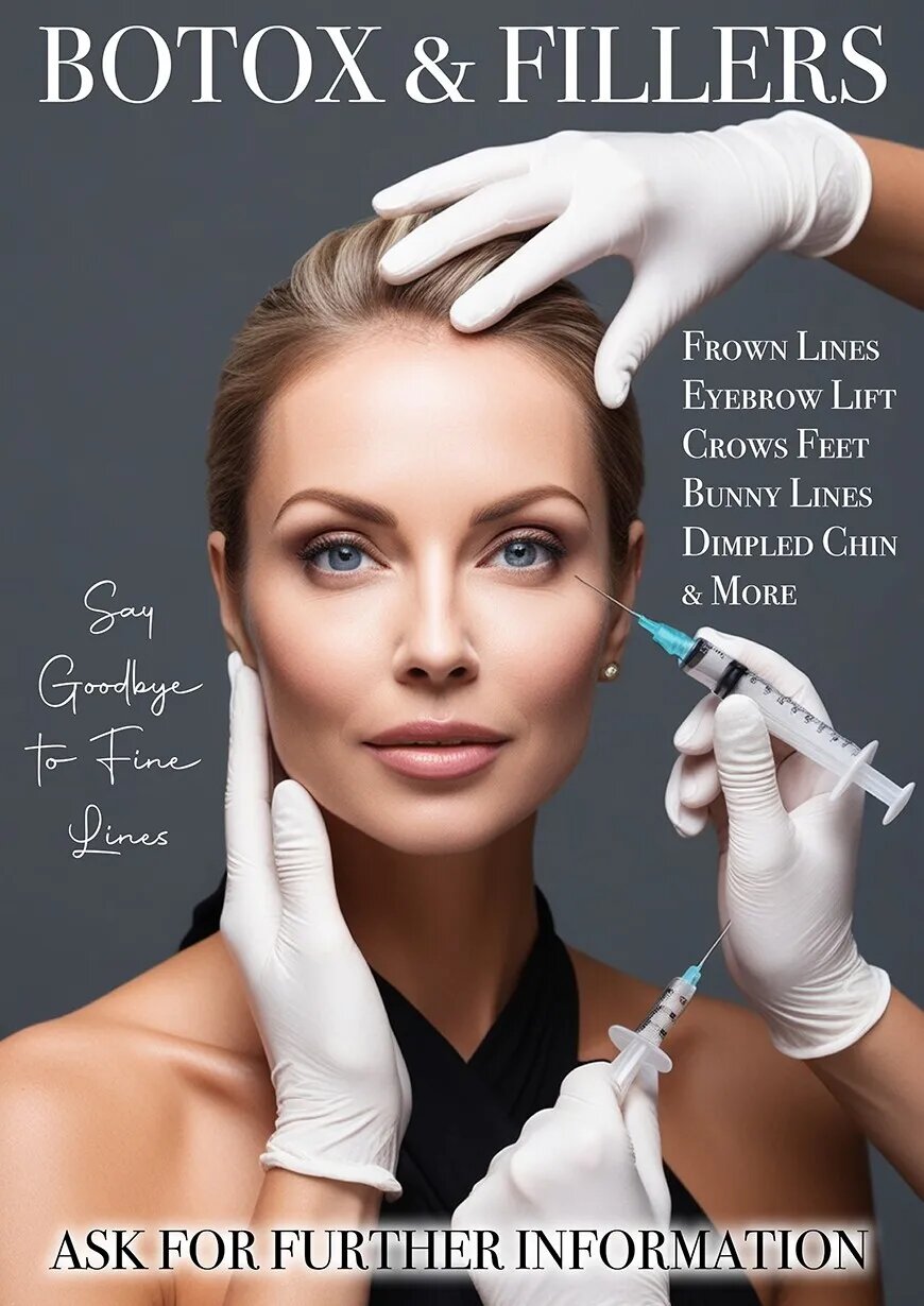 Настенныйprint "Botox & Fillers Available Here"