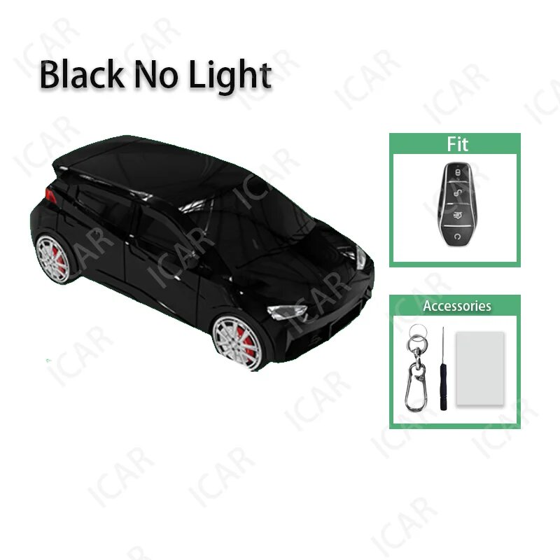 Для BYD Seagull Модель автомобиля Чехол для ключей для Song Plus Atto 3 Han EV Tang DM Qin Seal Dolphi Дистанционный брелок для ключей Человек Мужской подарок HaiOu BK NO, No Gift Box