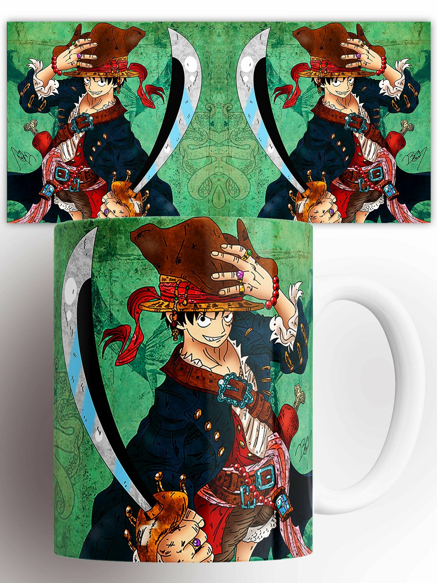 Кружка ВАН ПИС Аниме с принтом 330 мл