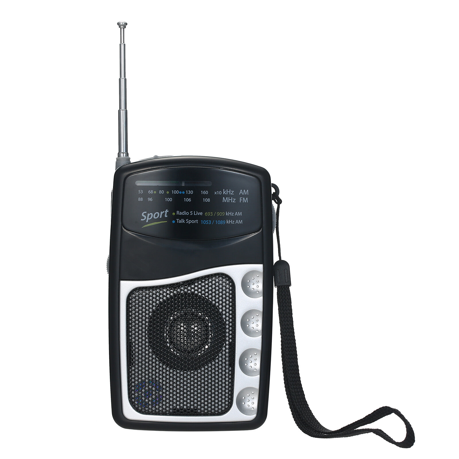 Портативный карманный радио FM/AM тюнинг-приемник с встроенным динамиком, телескопической антенной, клепом, поддержкой выхода на наушники, черный цвет, материал ABS, частота FM 88-108 МГц AM 530-1600 КГц, батарейки 2*UM-3 (не входят), размер упаковки