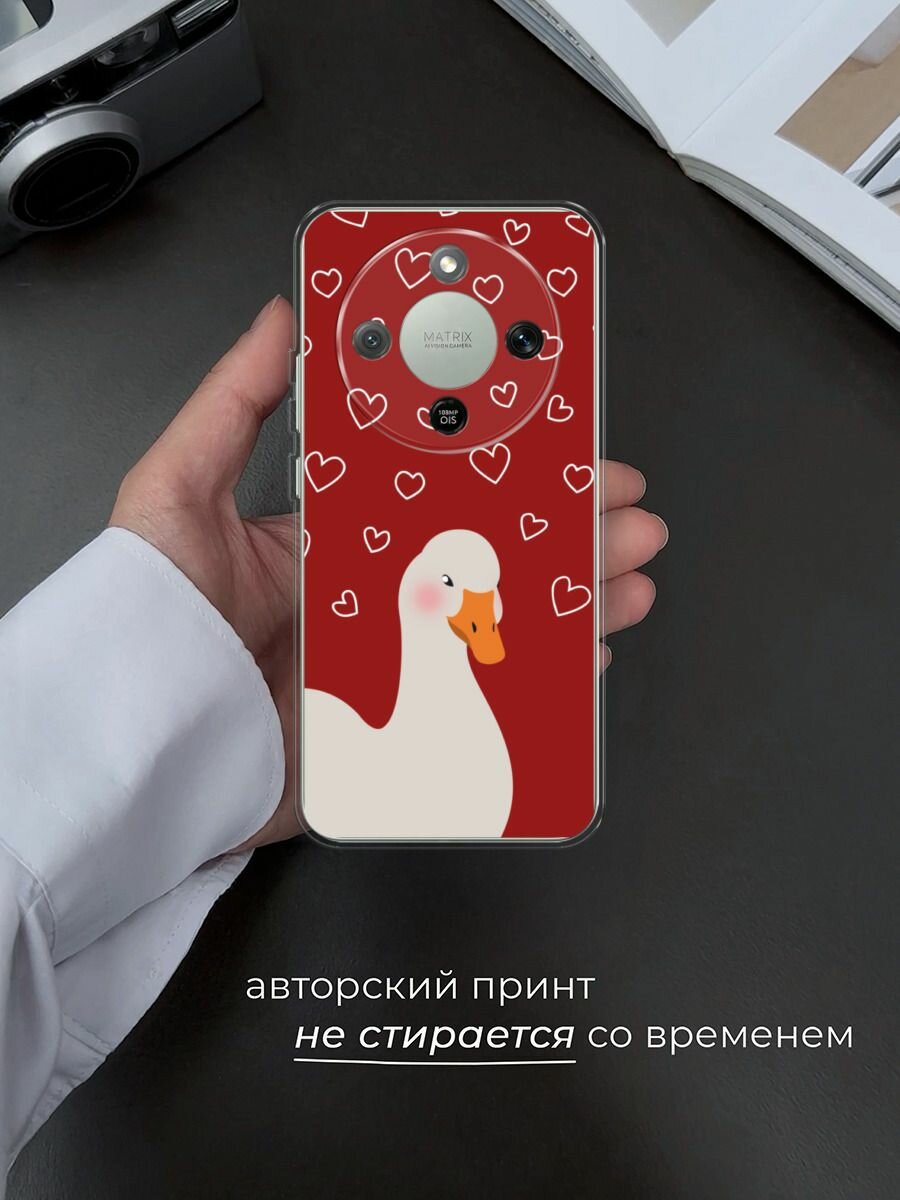 Силиконовый чехол на Honor X9d / Хонор X9d с принтом Влюблённый гусь 1 — фото 1