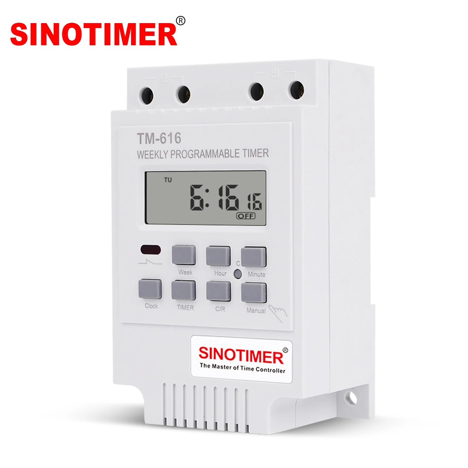 Программируемый цифровой таймер SinoTimer TM616 для нагрузки 30А Black