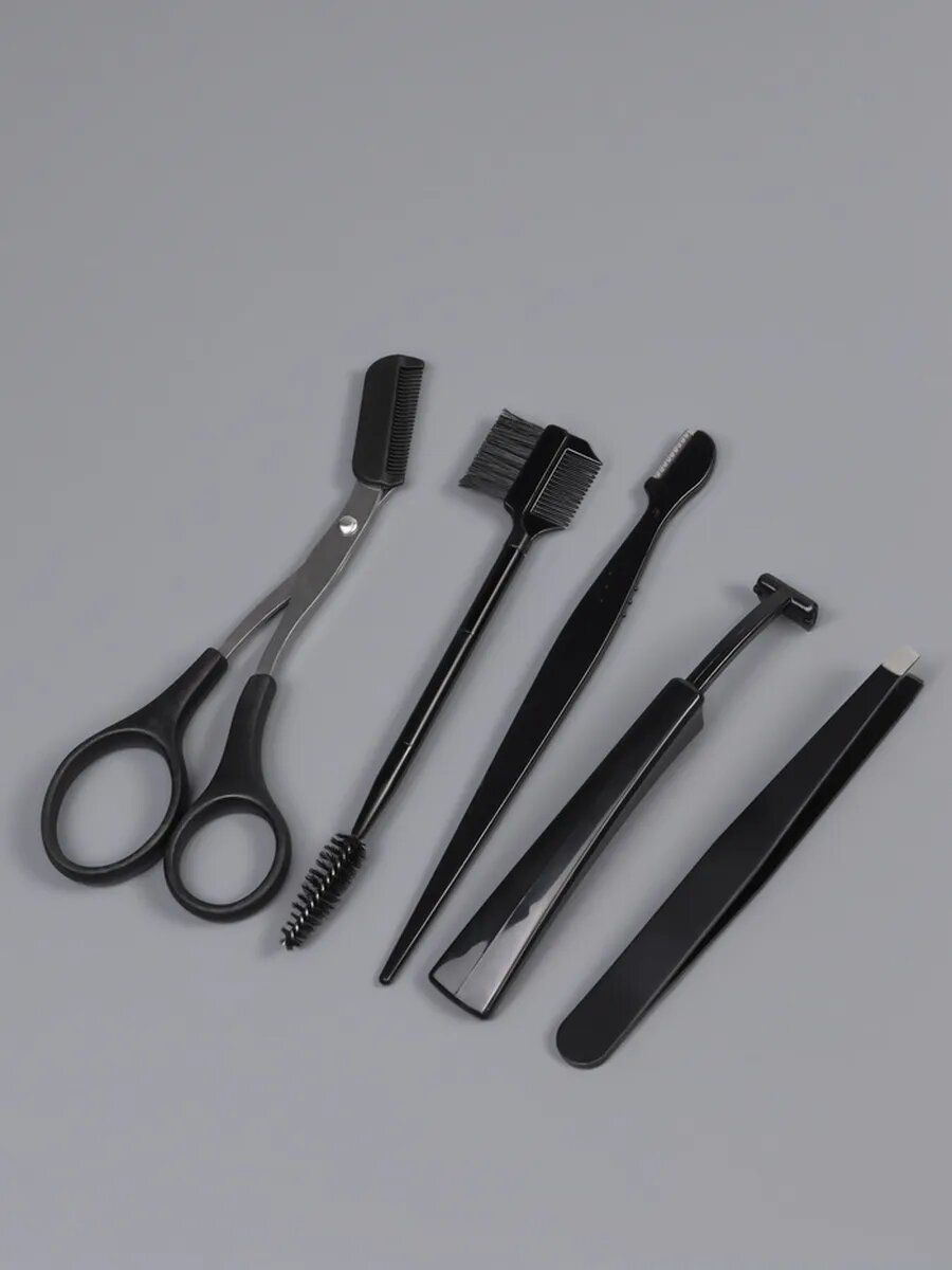 Набор для коррекции бровей, 5 шт: пинцет, ножницы, 2 бритвы