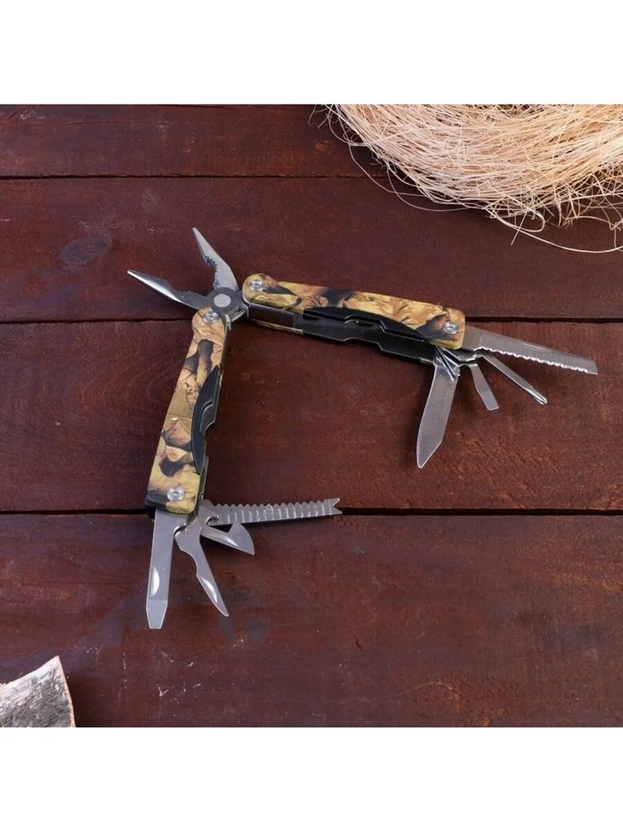 Мультитул 9в1, в чехле, рукоять хаки