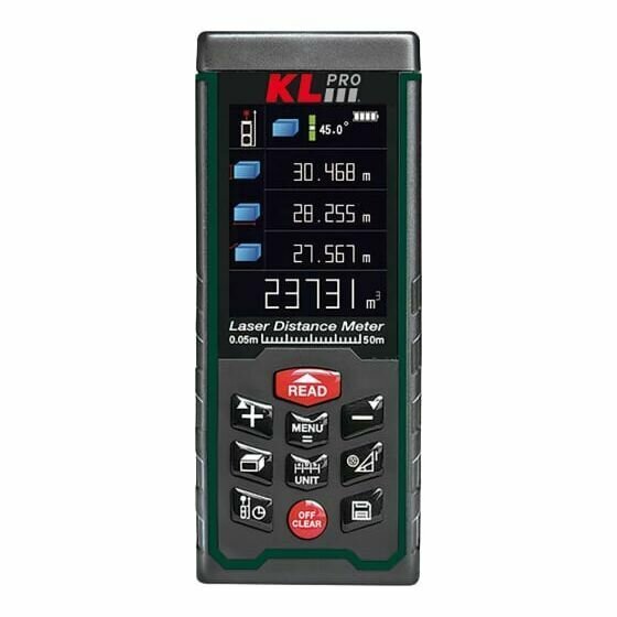 Дальномер лазерный KLPRO KLLZM120B с Bluetooth-камерой 120 метров, шнур USB, диск с ПО, чехол, батарейки ААА