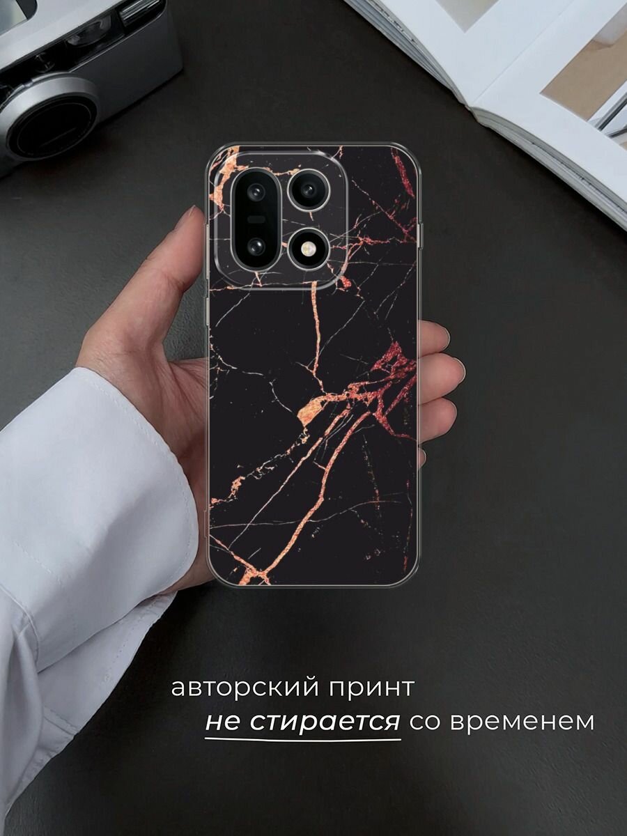 Чехол на OnePlus 15 / Ван Плас 15 с принтом Мрамор розовое золото — фото 1