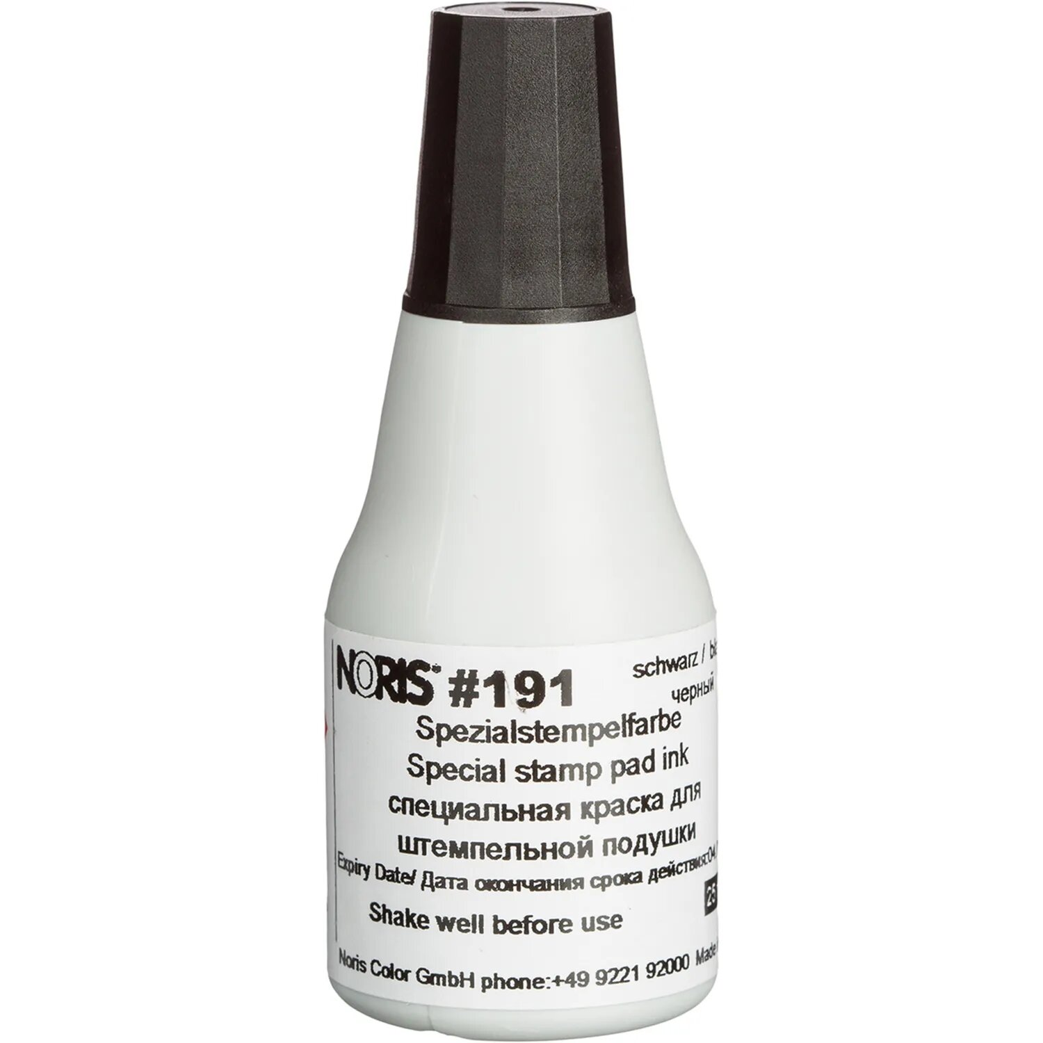 Краска штемпельная универс. 191А, чер. д/глянц. бум, мет, пласт. 25мл