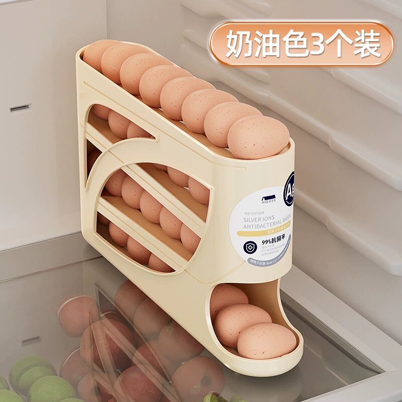 Роликовый контейнер для хранения яиц, многослойный наклонный автоматический ролик для яиц, лоток для яиц на боковой дверце холодильника, специальный контейнер для хранения продуктов