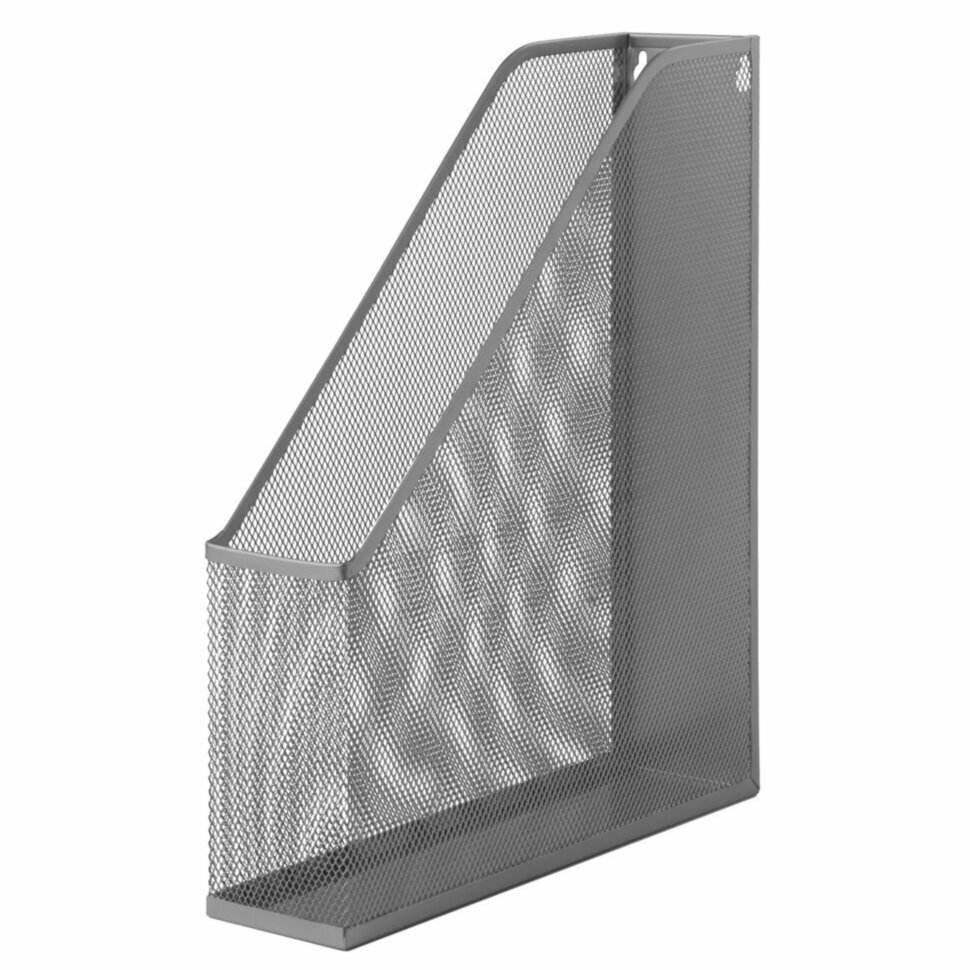 Лоток вертикальный для бумаг BRAUBERG "Germanium" (250х72х315 мм), металлический, серебряный, 231949, 231949