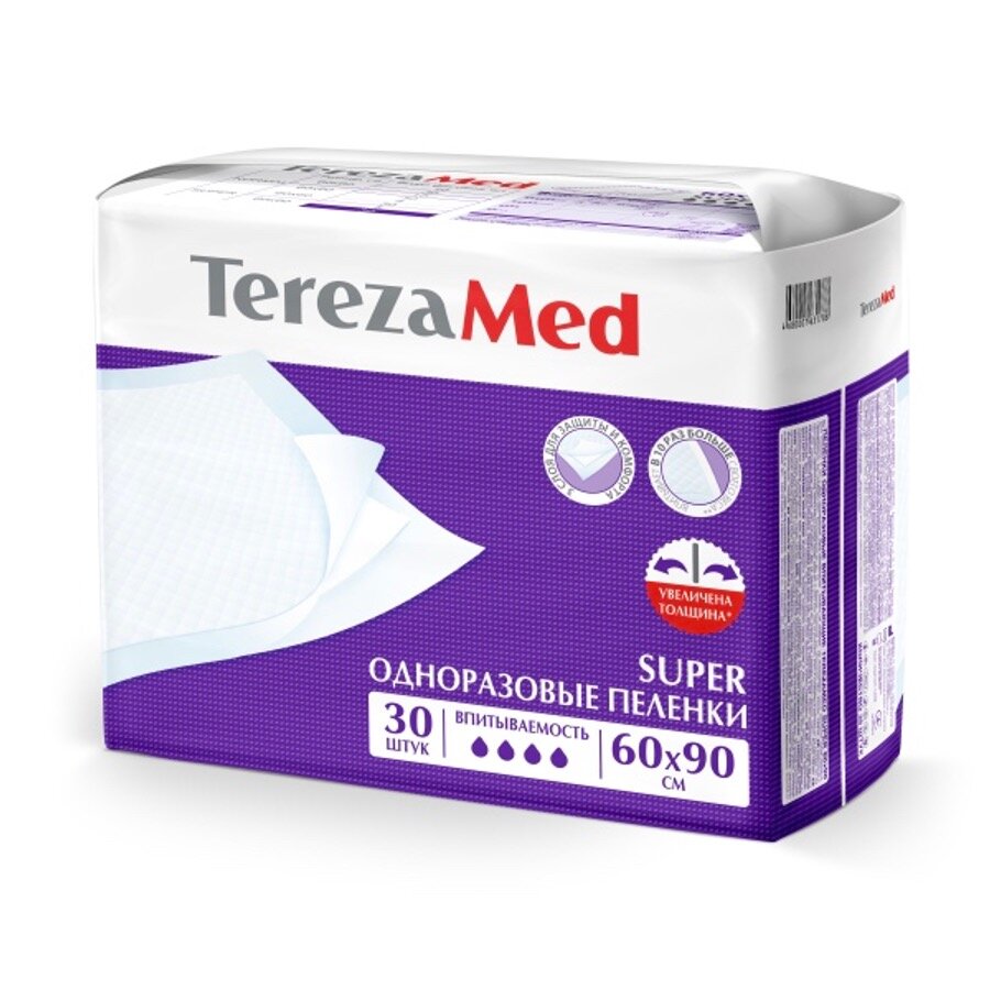 Пеленки TerezaMed Super, 60x90 см, 30 шт.