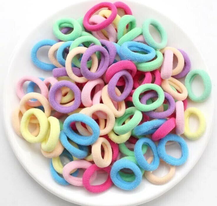 Набор резинок для волос 100 шт/ резинка плетение 100 шт/ резинки цветные 100 шт