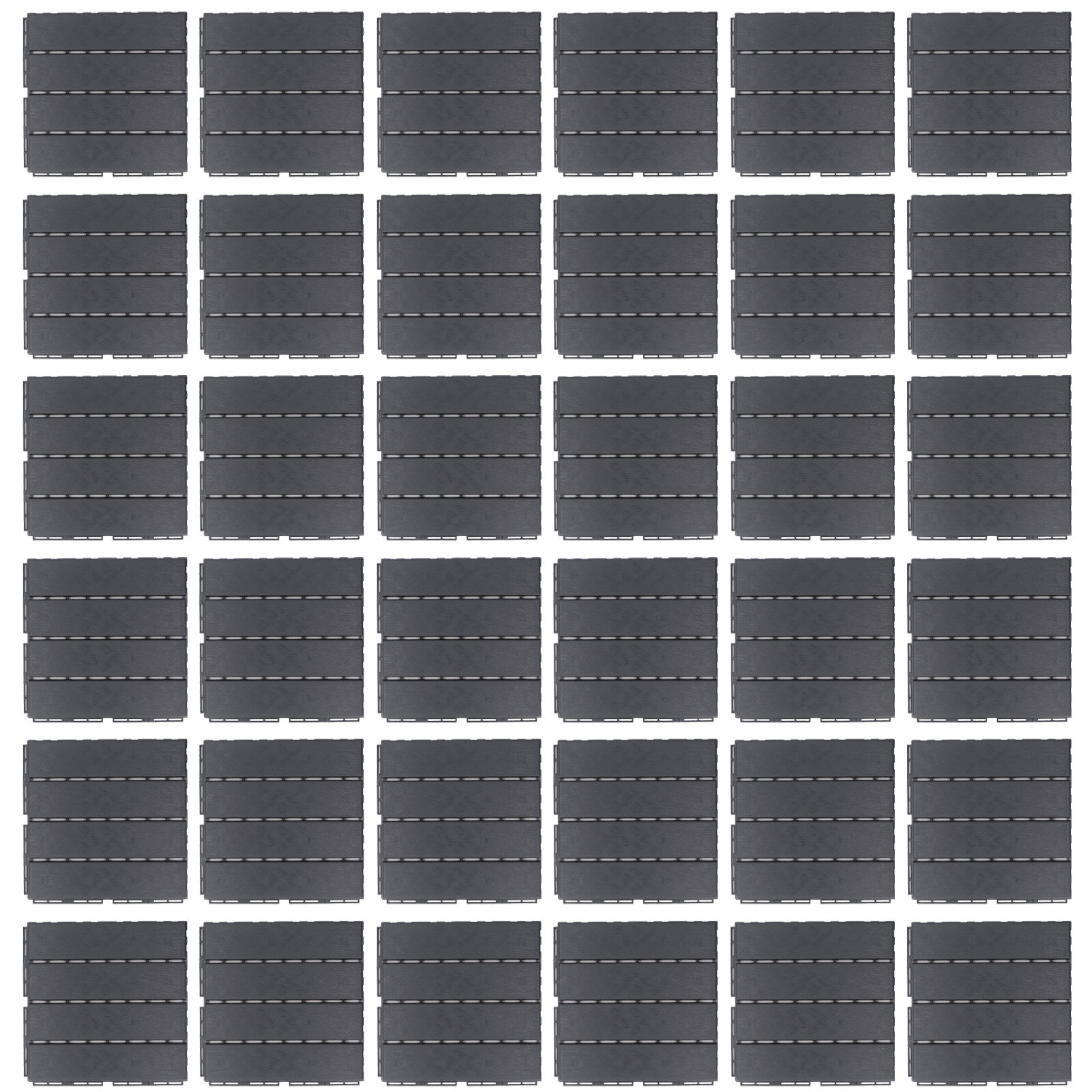 36 шт. Пластиковая плитка с переплетенной плиткой 12x12 дюймов патио патио плитка напольная плитка для наружного крыльца Балкон на заднем дворе 36 кв. Футов темно -серый
